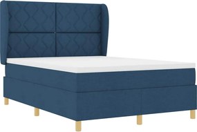 Postel s boxspringem s čelo Modrá 200 x 160 cm textil 3340829