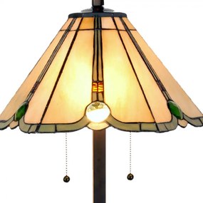 Zeleno-béžová stolní lampa Tiffany Phillipe – 40x67 cm