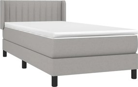 Box spring postel s matrací světle šedá 80 x 200 cm textil 3129825