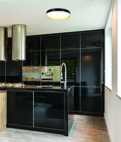 Černo-bílo-zlaté LED stropní svítidlo Manhattan kulaté 24W  - Candellux