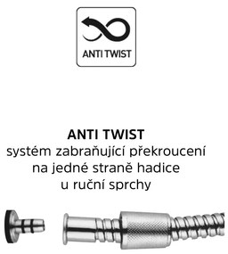 Mereo Mereo, Sprchový set s tyčí hranatý, bílá hlavová sprcha a třípolohová ruční sprchaí, bílý plast/chrom, CB95001SG2
