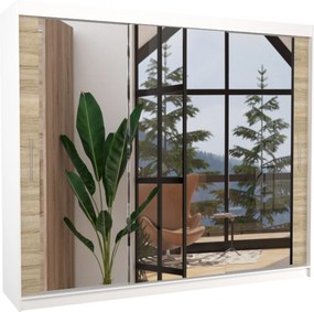 ADRK Furniture Skříň s posuvnými dveřmi a zrcadlem CHESTER 250 ADRK-SW-CHE-WS-250