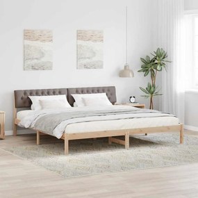 Rám postele Hnědá a taupe 200 x 200 cm Masivní borovicové dřevo 3394341