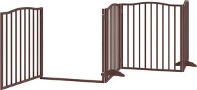 Zábrana pro psy s dvířky skládací 6 panelů hnědá 480 cm topol 3155637