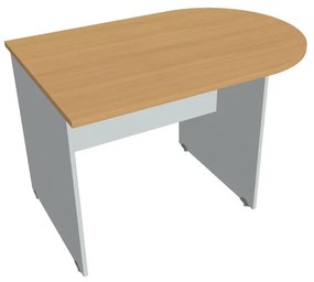 Stůl jednací oblouk 120 cm - Hobis Gate GP 1200 1 Dekor stolové desky: buk, Dekor lamino podnože: šedá