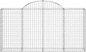 Klenuté gabionové koše 2 ks 200x30x100/120cm pozinkované železo 3146110