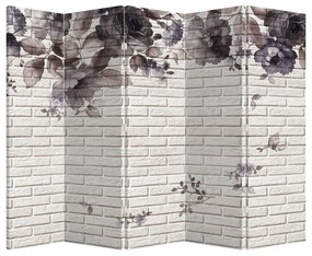 Paraván - Zeď s kyticí (210x170 cm)