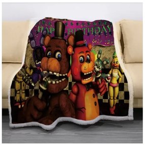 Plyšová deka s 3D potiskem Five Nights at Freddys Variace: 16, Velikost: 150 x 200 cm