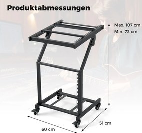 Costway 2 vrstvý profesionální audio stojan s nastavitelnými příčkami