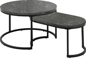 XXXLutz SADA KONFERENČNÍCH STOLKŮ, antracitová, kov, kompozitní dřevo, 70/42/70 cm MID.YOU - Konferenční stolky - 001277000309
