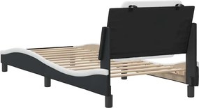 Rám postele bez matrace Zadar černý a bílý 80 x 200 cm umělá kůže 3208147