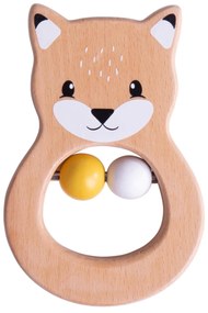Bigjigs Toys Dřevěné chrastítko liška
