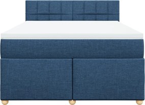 Box spring postel s matrací modrá 160x200 cm textil 3289037
