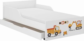 Wooden Toys Dětská postel PUFI 180x90 STAVEBNÍ NÁMĚSTÍ