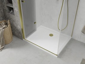 Mexen Lima sprchový kout 70x90cm, 6mm sklo, zlatý profil - čiré sklo + Slim sprchová vanička - 856-070-090-50-00-4010