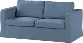 Potah na pohovku IKEA Karlstad 2-místná , nerozkládací, dlouhý barva modrá látka pletený vzor