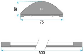 Toolight Toolight, JNH053-18N, lineární LED svítilna 60 cm, 18 W, 4000 K, černá, OSW-56249