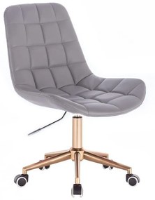 LuxuryForm DESIGN Židle PARIS na zlaté podstavě s kolečky - šedá