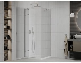 Mexen Roma sprchový kout 80 x 80 cm, 6mm sklo, chromový profil-čiré sklo + slim sprchová vanička 5cm, 854-080-080-01-00-4010