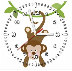 Gario Obraz s hodinami Opička na laně Rozměry: 30 x 30 cm
