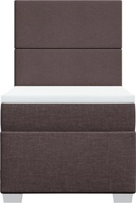 Box spring postel s matrací tmavě hnědá 90x190 cm textil 3292639