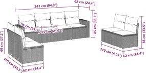 8dílná zahradní sedací souprava s poduškami hnědá polyratan 3251190