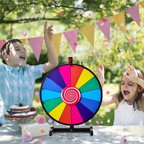 Costway Φ 60 cm Hračka Wheel of Fortune Barevné kolo Hry pro loterijní hry