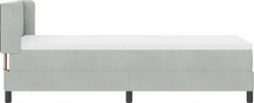 Postel s boxspringem s čelo Světle šedá 200 x 80 cm samet 3341384