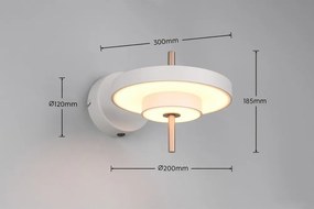 Slonovinové LED nástěnné svítidlo s ohybatelnou konstrukcí/stmívatelné ø 20 cm Keaton – Trio