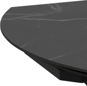 Rozkládací jídelní stůl Morella 120/180 cm černý mramor/černý