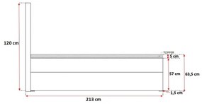 Čalouněná manželská postel Daria bílá eko kůže 180 + toper zdarma