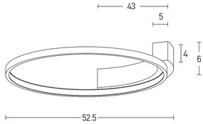 Zambelis 2077 stropní LED svítidlo bílé, 31W, 3000K, 52cm