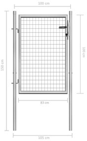 vidaXL Marketos Zahradní brána pozinkovaná ocel 100 x 100 cm stříbrná