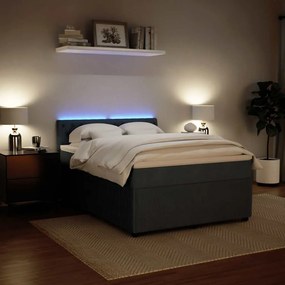Box spring postel s matrací tmavě šedá 160x200 cm samet 3290089