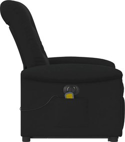 Elektrické zvedací masážní polohovací křeslo černé textil 3303286