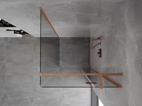 Mexen Mist HT, sprchový kout s výklopnými dveřmi pravý 110 x 110 cm, čiré sklo, měděná matná, 8A5T-110-110-65-00-P