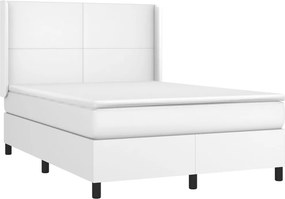 Box spring postel s matrací bílá 140x200 cm umělá kůže 3132382