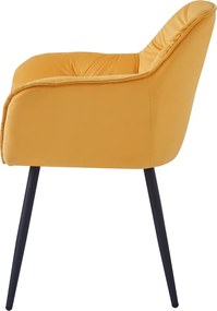 Designové křeslo TIRRA - látka Velvet, žlutá / černá