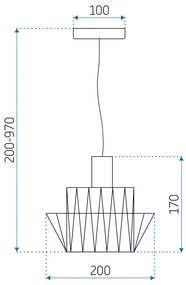 Toolight - Závěsné svítidlo 36cm E27 60W APP941-1CP, černá, OSW-05663