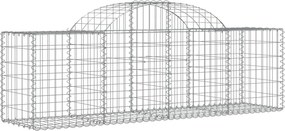 Klenuté gabionové koše 3 ks 200x50x60/80 cm pozinkované železo 3146279