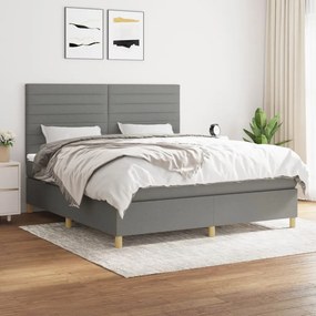 Box spring postel s matrací tmavě šedá 160x200 cm textil 3142426