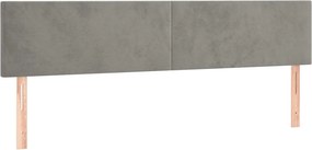 Box spring postel s matrací světle šedá 160x200 cm samet 3141191