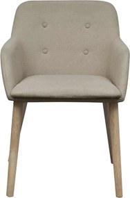 Jídelní židle 6 ks béžové textil a masivní dubové dřevo 270571