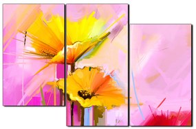 Obraz na plátně - Abstraktní malba, jarní květiny reprodukce 1269D (135x90 cm)