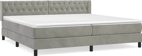 Box spring postel s matrací světle šedá 200x200 cm samet 3131159