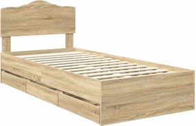 Rám postele s čelo Sonoma dub 100 x 200 cm Inženýrské dřevo 3413035