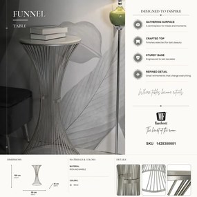 Odkládací stolek Funnel 50 cm stříbrný/mramor