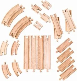 Bigjigs Rail Dřevěné koleje set 24 dílů / od 3 let