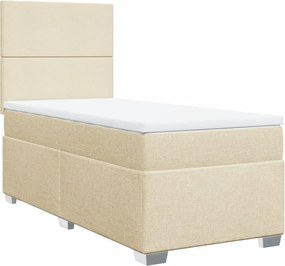 Box spring postel s matrací krémová 90x190 cm textil 3292641