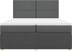 Box spring postel s matrací tmavě šedá 200x200 cm textil 3292157